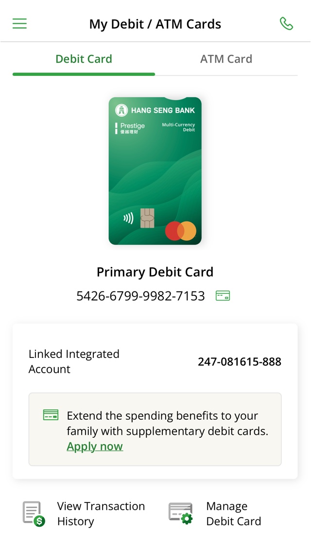 Temporarily Block or Unblock Card | Hang Seng Bank