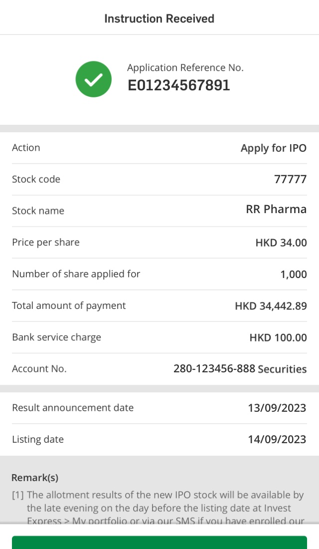 IPO Stocks Subscription | Hang Seng Bank